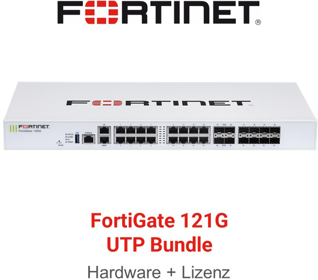 Fortinet FortiGate-121G - UTM/UTP Bundle (Hardware + Lizenz) | UTP Bundle | Ja | 3 Jahre